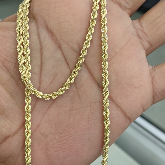 Unbrand | Jewelry | 4kt Real Gold Rope Chain 3mm 22 Inches | Poshmark